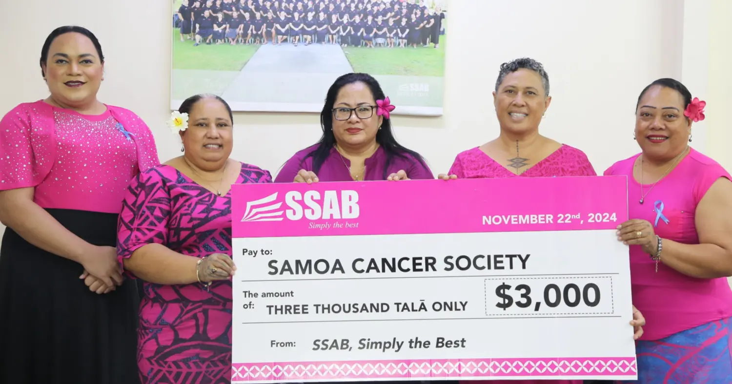 Samoa Observer | Local business surprises Cancer Society