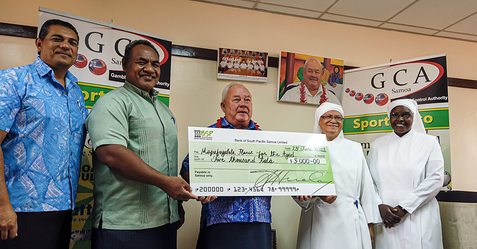 Samoa Observer | Samoa Sportslotto gives to Little Sisters of the Poor