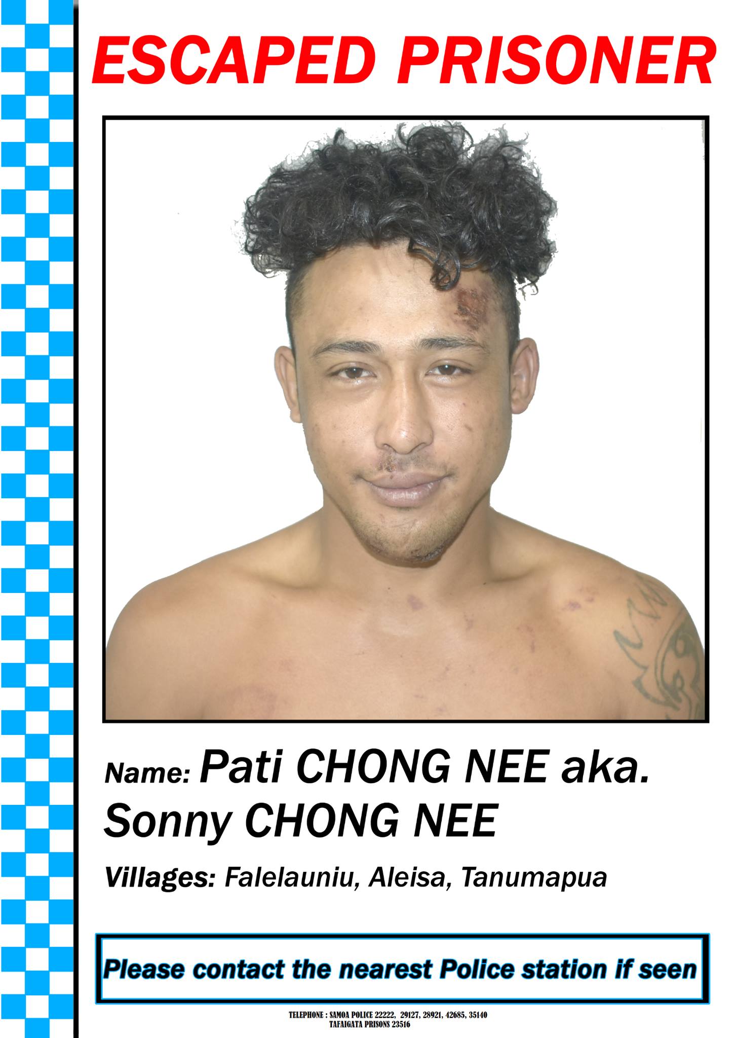 Samoa Observer | Police continue hunt for Pati Chong Nee