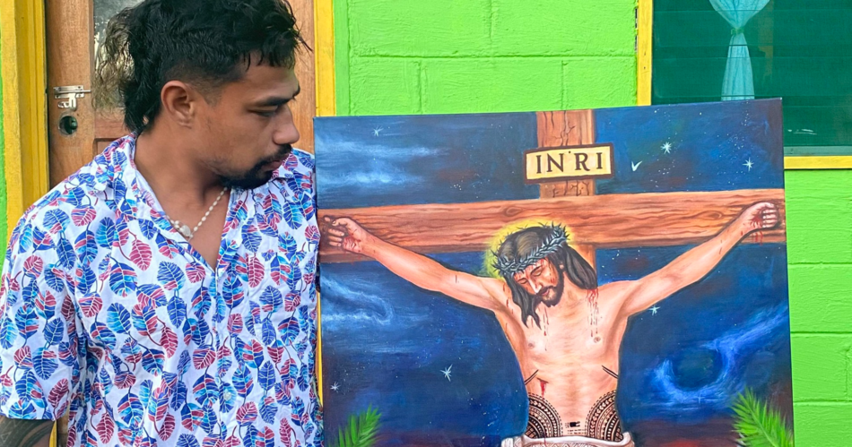 Samoa Observer | Artist explains Jesus paintings with traditional