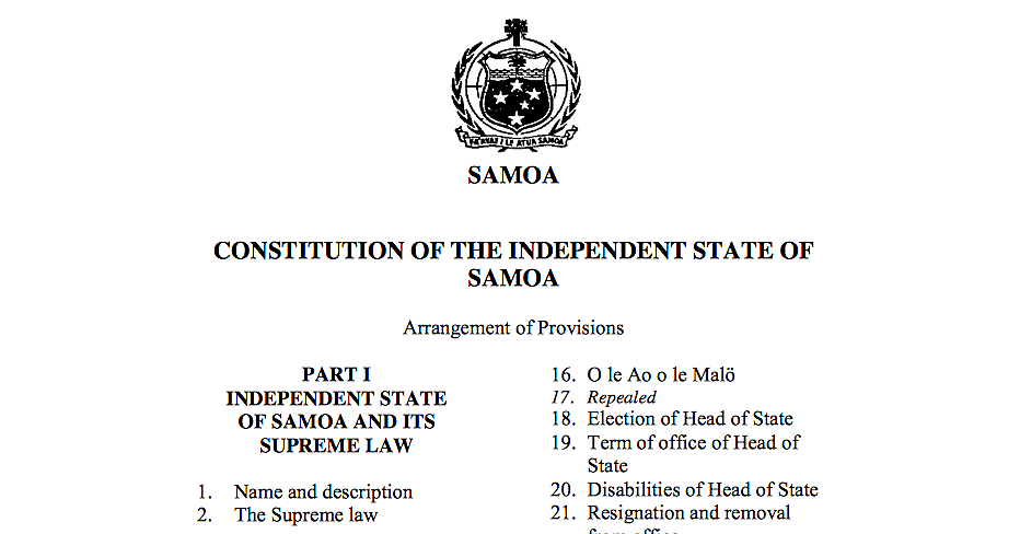 Samoa Observer | Public officials: your oaths are to the Constitution